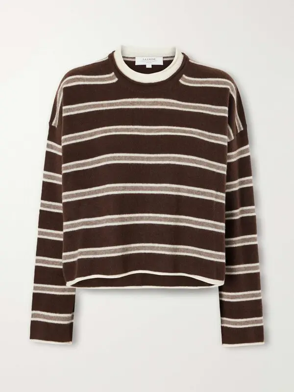 LA LIGNE Dominick Striped Cashmere And Silk-blend Sweater