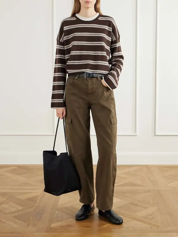 LA LIGNE Dominick Striped Cashmere And Silk-blend Sweater