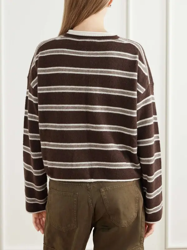 LA LIGNE Dominick Striped Cashmere And Silk-blend Sweater