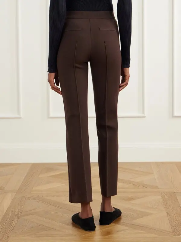 HIGH SPORT Geo Kick Cotton-blend Cropped Flared Pants - Brown