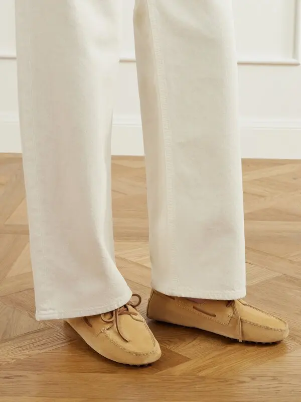 Polo Ralph Lauren Bow-detail Suede Moccassins - Neutrals
