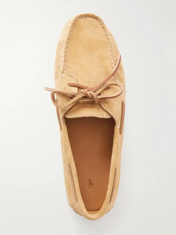 Polo Ralph Lauren Bow-detail Suede Moccassins - Neutrals