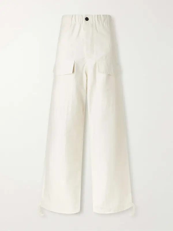 JW Anderson Cotton-blend Gabardine Track Pants - Ivory