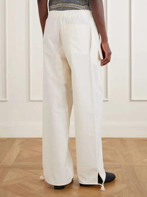 JW Anderson Cotton-blend Gabardine Track Pants - Ivory