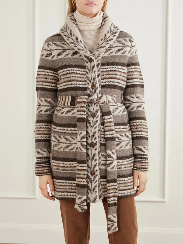 Ralph Lauren Rory Belted Alpaca-blend Cardigan - Brown