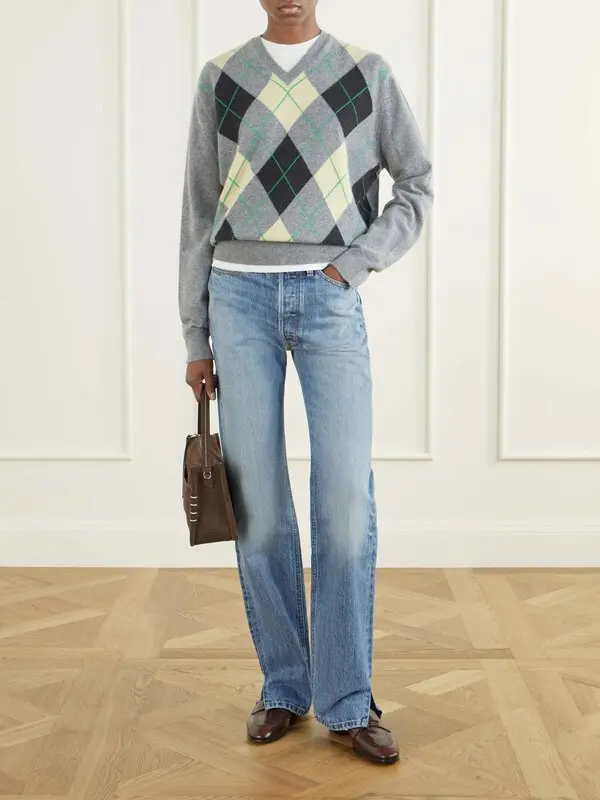 RÙADH The Academy Checked Cashmere Sweater