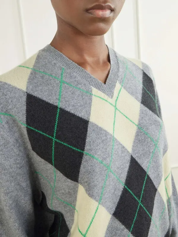 RÙADH The Academy Checked Cashmere Sweater