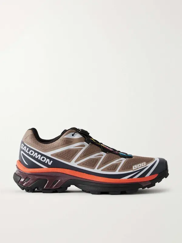 SALOMON Xt-6 Rubber-trimmed Mesh Sneakers - Brown