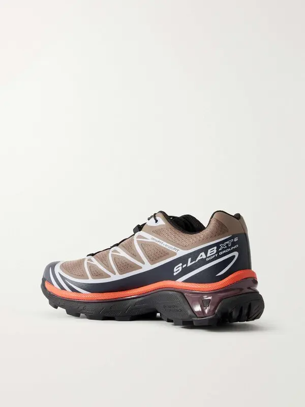 SALOMON Xt-6 Rubber-trimmed Mesh Sneakers - Brown
