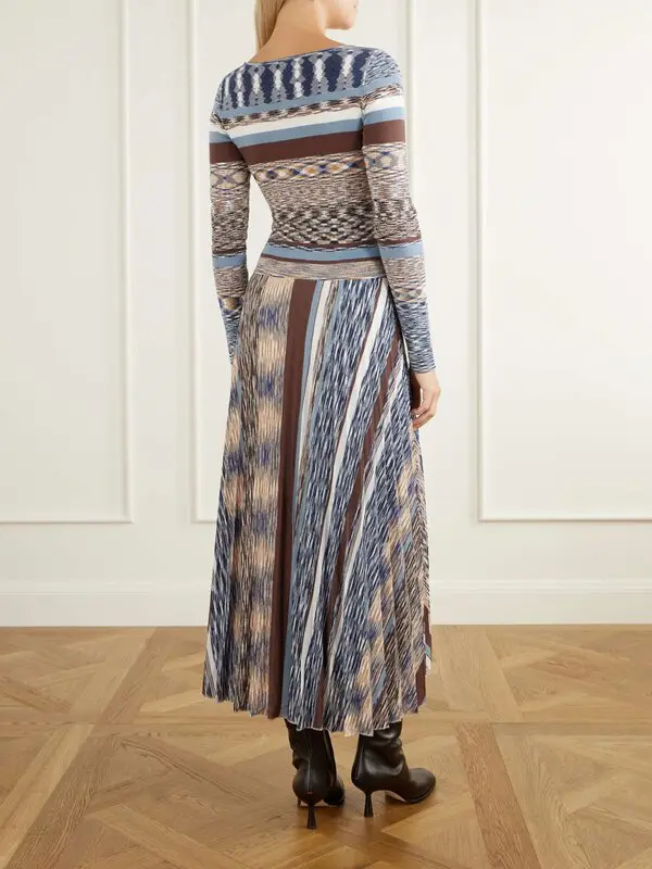 Cara Cara Marlow Knitted Striped Jersey Midi Dress - Multi