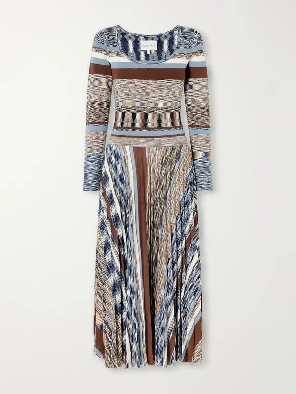Cara Cara Marlow Knitted Striped Jersey Midi Dress - Multi