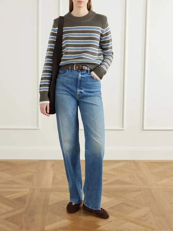 LA LIGNE Mini Marin Striped Wool And Cashmere-blend Sweater