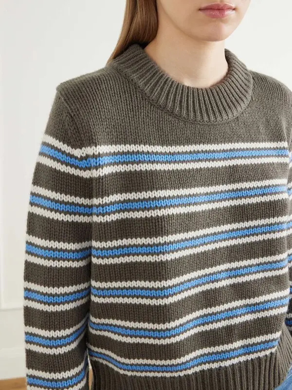 LA LIGNE Mini Marin Striped Wool And Cashmere-blend Sweater