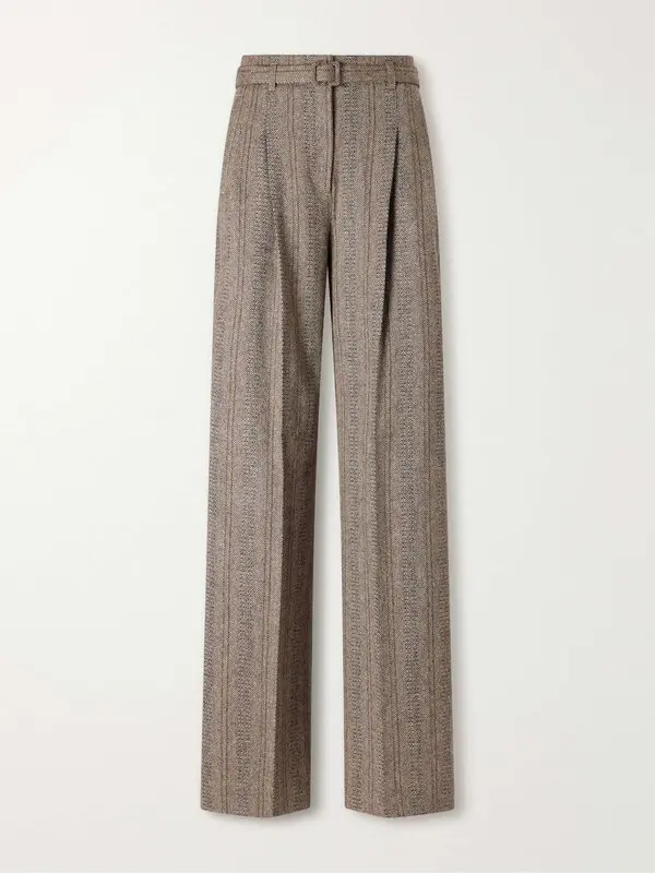 Ralph Lauren Wool And Cotton-blend Wide-leg Pants