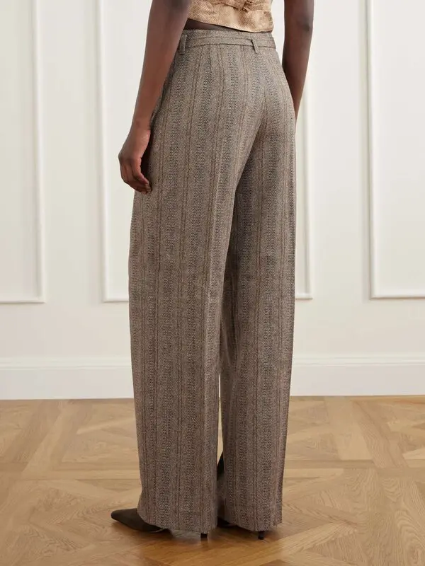 Ralph Lauren Wool And Cotton-blend Wide-leg Pants
