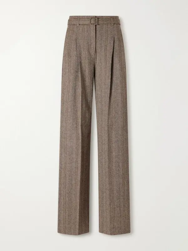 Ralph Lauren Wool And Cotton-blend Wide-leg Pants