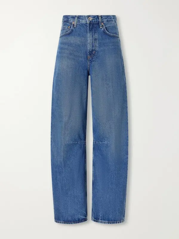 Citizens Of Humanity Miro Long Regenerative Cotton Barrel-leg Jeans - Blue