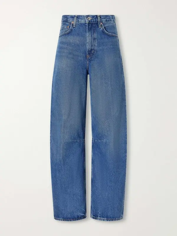Citizens Of Humanity Miro Long Regenerative Cotton Wide-leg Jeans - Mid Denim