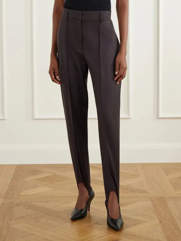 Stella McCartney Tapered Wool-flannel Stirrup Pants - Brown