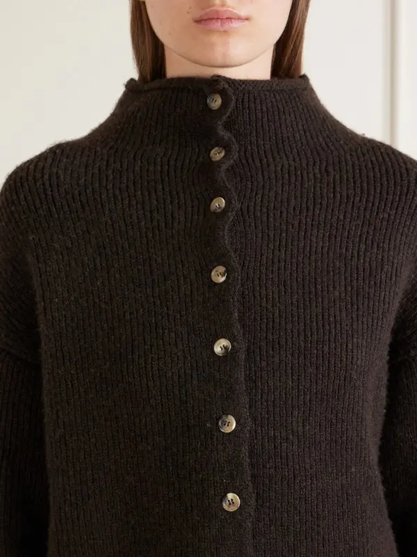 Khaite Marjorie Cashmere Cardigan - Brown