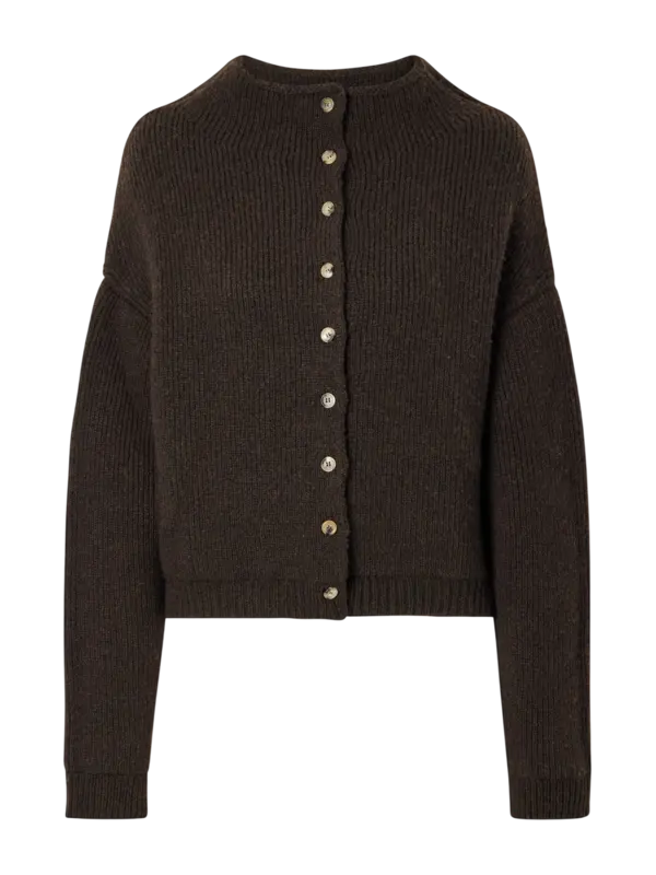 Khaite Marjorie High-neck Cashmere Cardigan - Brown