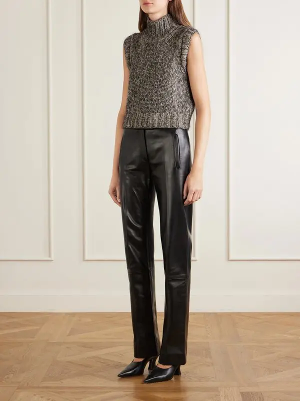 Khaite Fawn Cashmere, Mohair And Silk-blend Mélange Sweater Vest - Black