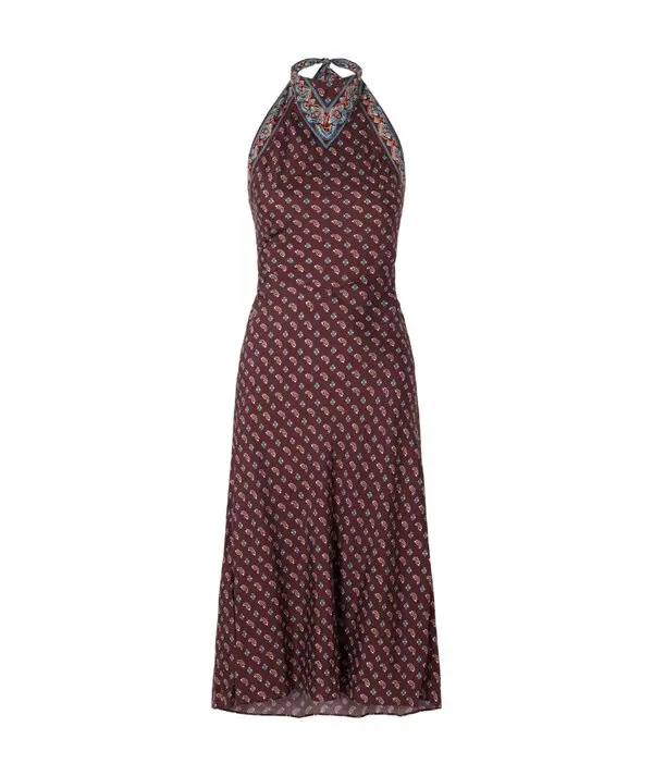 DÔEN Zilda Printed Halterneck Silk-blend Midi Dress - Multi
