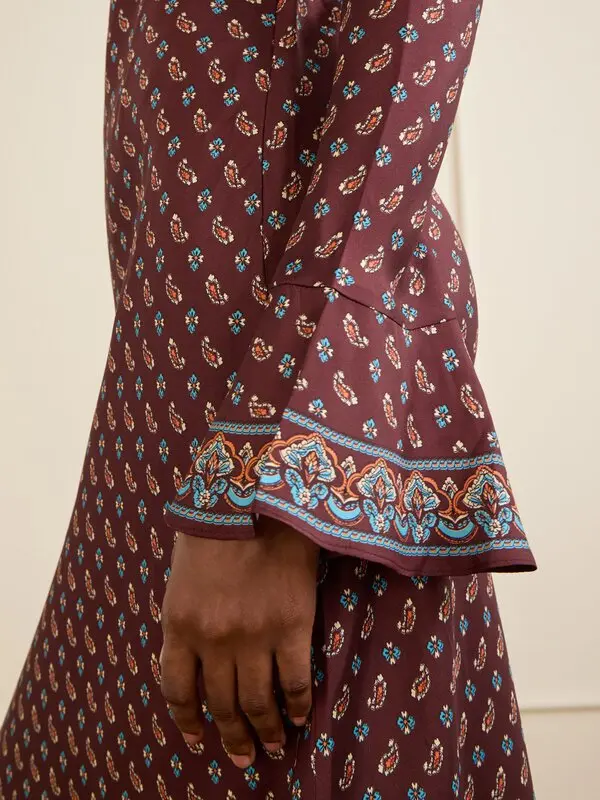 DÔEN Davina Printed Silk-blend Satin Maxi Dress - Multi