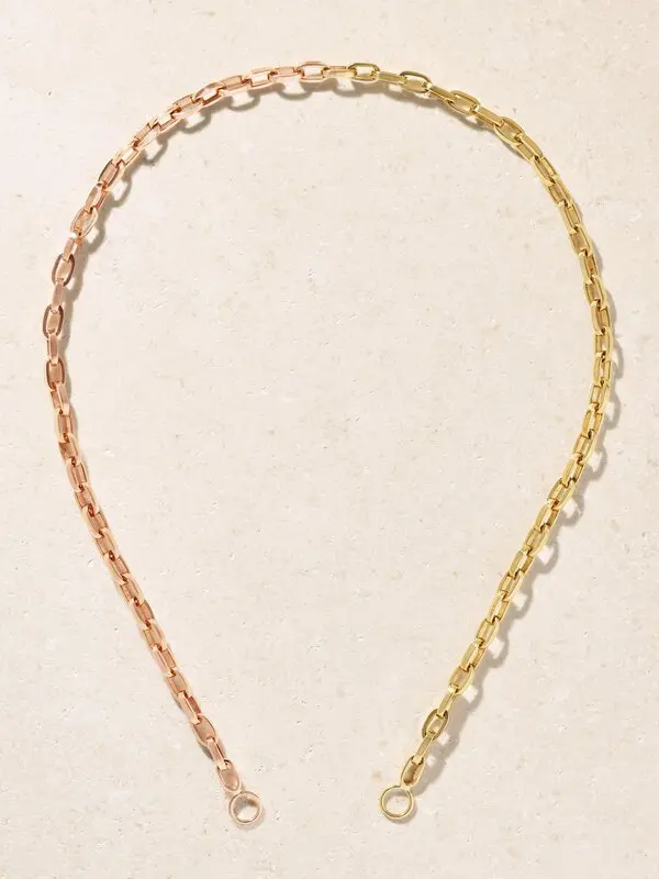 MARLA AARON Biker 14-karat Yellow And Rose Chain Necklace