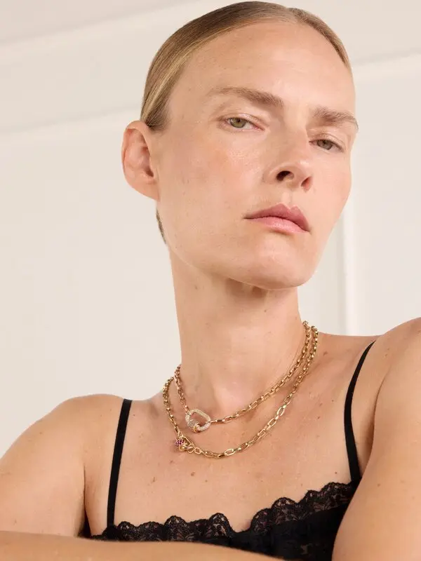 MARLA AARON Biker 14-karat Yellow And Rose Chain Necklace
