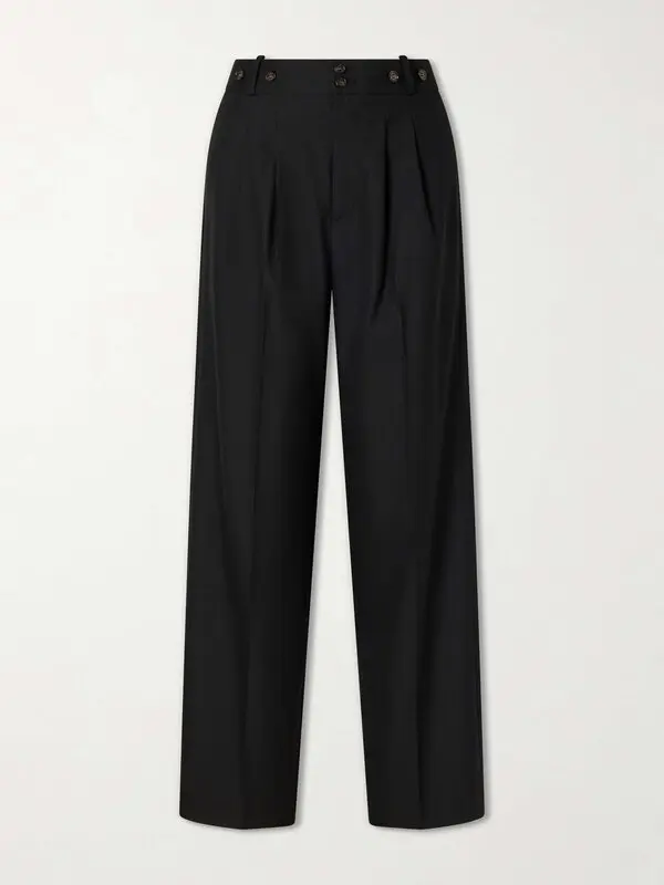 DÔEN Olivia Poplin Wide-leg Pants - Black