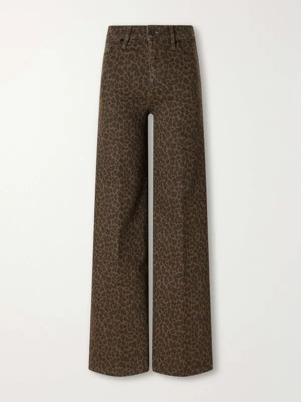 FRAME Le Slim Palazzo Leopard-print High-rise Straight-leg Jeans - Leopard Print
