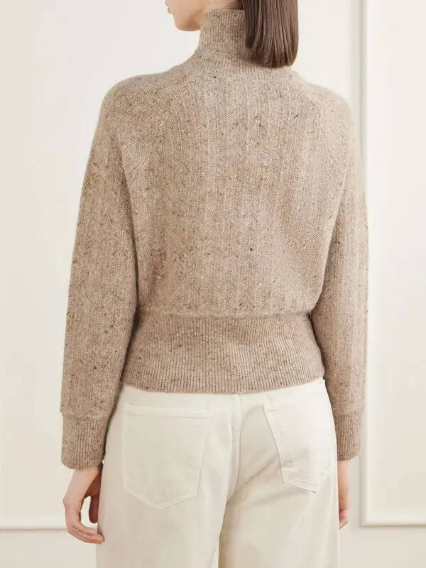 Co Cropped Wool And Cashmere-blend Turtleneck Sweater - Beige