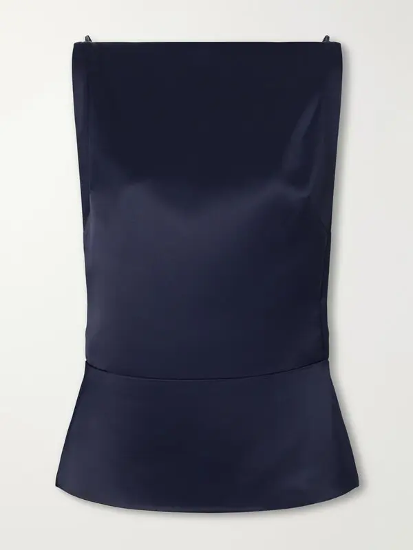 Co Paneled Satin Tank - Blue
