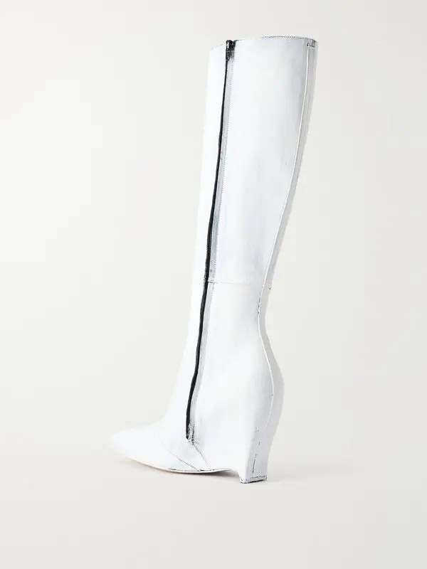 MAISON MARGIELA Heel-less Painted Leather Knee-high Boots