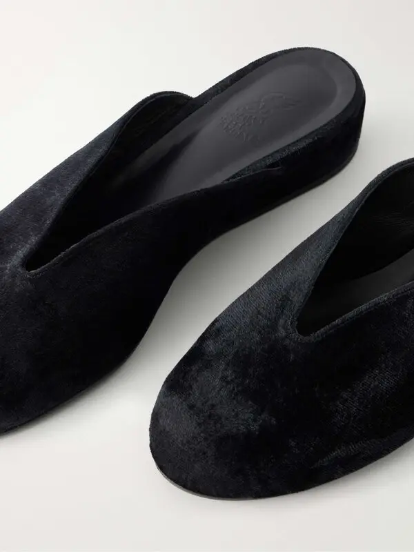 ANCIENT GREEK SANDALS Velvet Wedge Mules