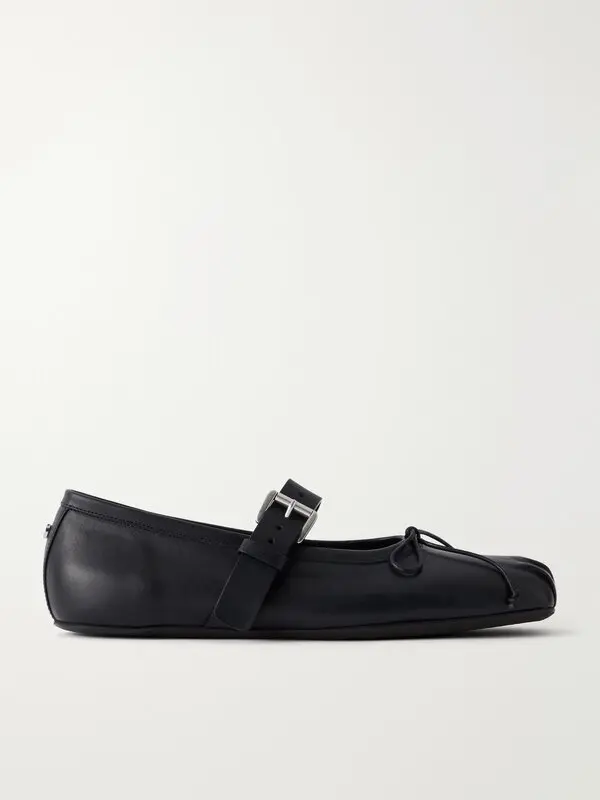 ANN DEMEULEMEESTER Zoey Leather Ballet Flats - Black