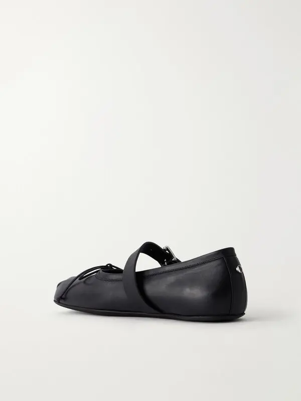 ANN DEMEULEMEESTER Zoey Leather Ballet Flats - Black