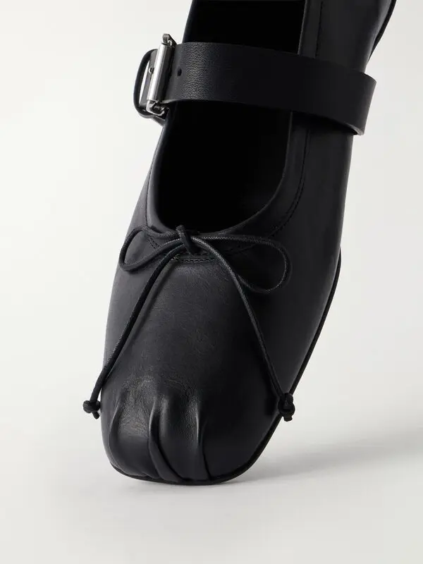 ANN DEMEULEMEESTER Zoey Leather Ballet Flats - Black