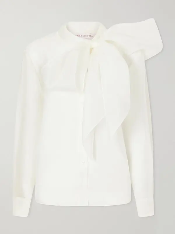 Carolina Herrera Pussy-bow Silk-organza Blouse