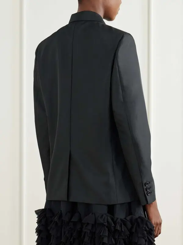 Comme Des Garçons Floral-appliquéd Twill Jacket