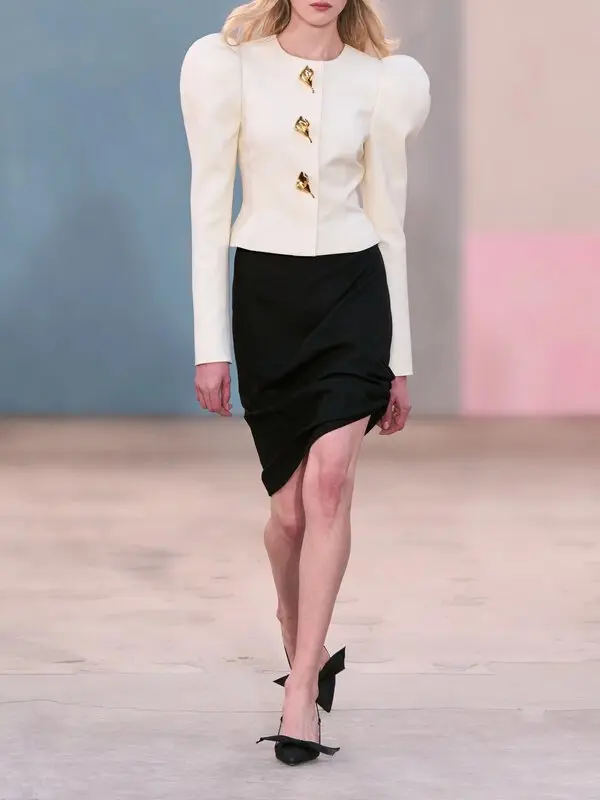 Carolina Herrera Asymmetrical Stretch-wool Midi Skirt