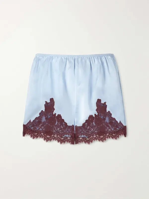 DÔEN Iona Lace-trimmed Silk Shorts