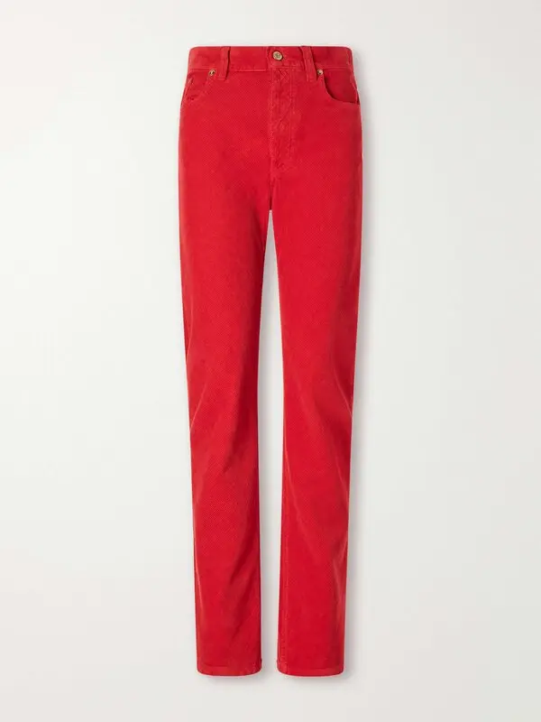 Versace Cotton-corduroy Straight-leg Pants