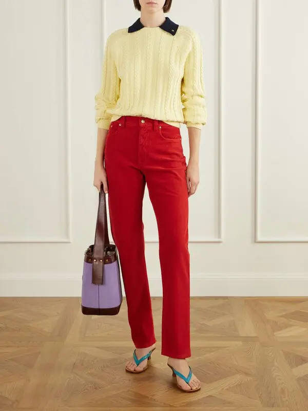 Versace Cotton-corduroy Straight-leg Pants