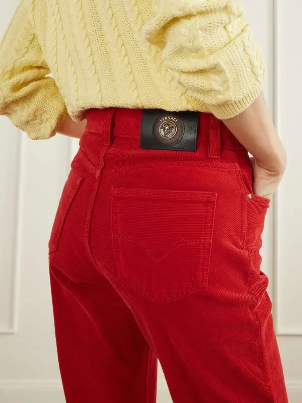Versace Cotton-corduroy Straight-leg Pants