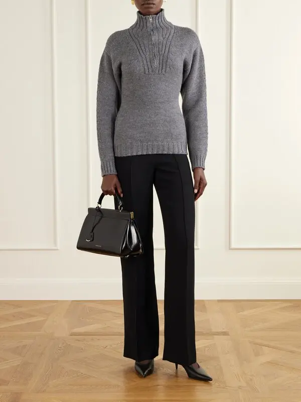 Victoria Beckham Sloane Frame Leather Tote - Black