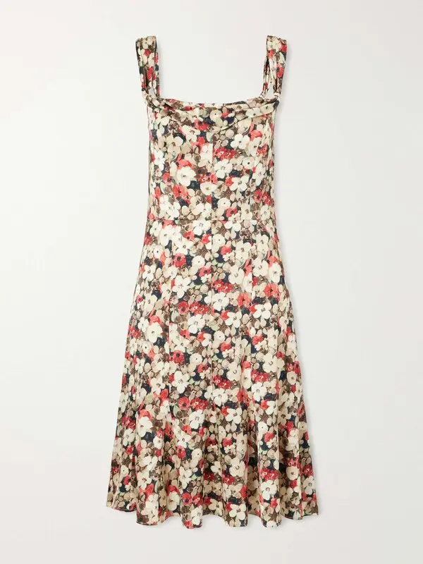 DÔEN Donielle Floral-print Silk Mini Dress