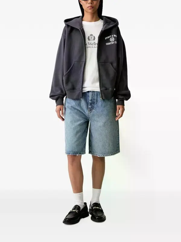 Sporty & Rich Logo-print Zip-up Hoodie