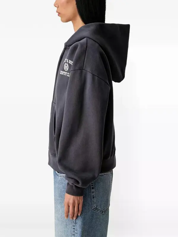 Sporty & Rich Logo-print Zip-up Hoodie
